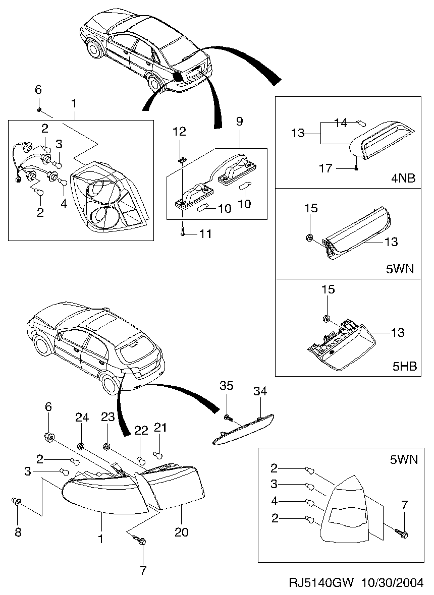 General Motors 94535564 - Rear lamp i (5140): 2 pcs., from LowerPrice Page