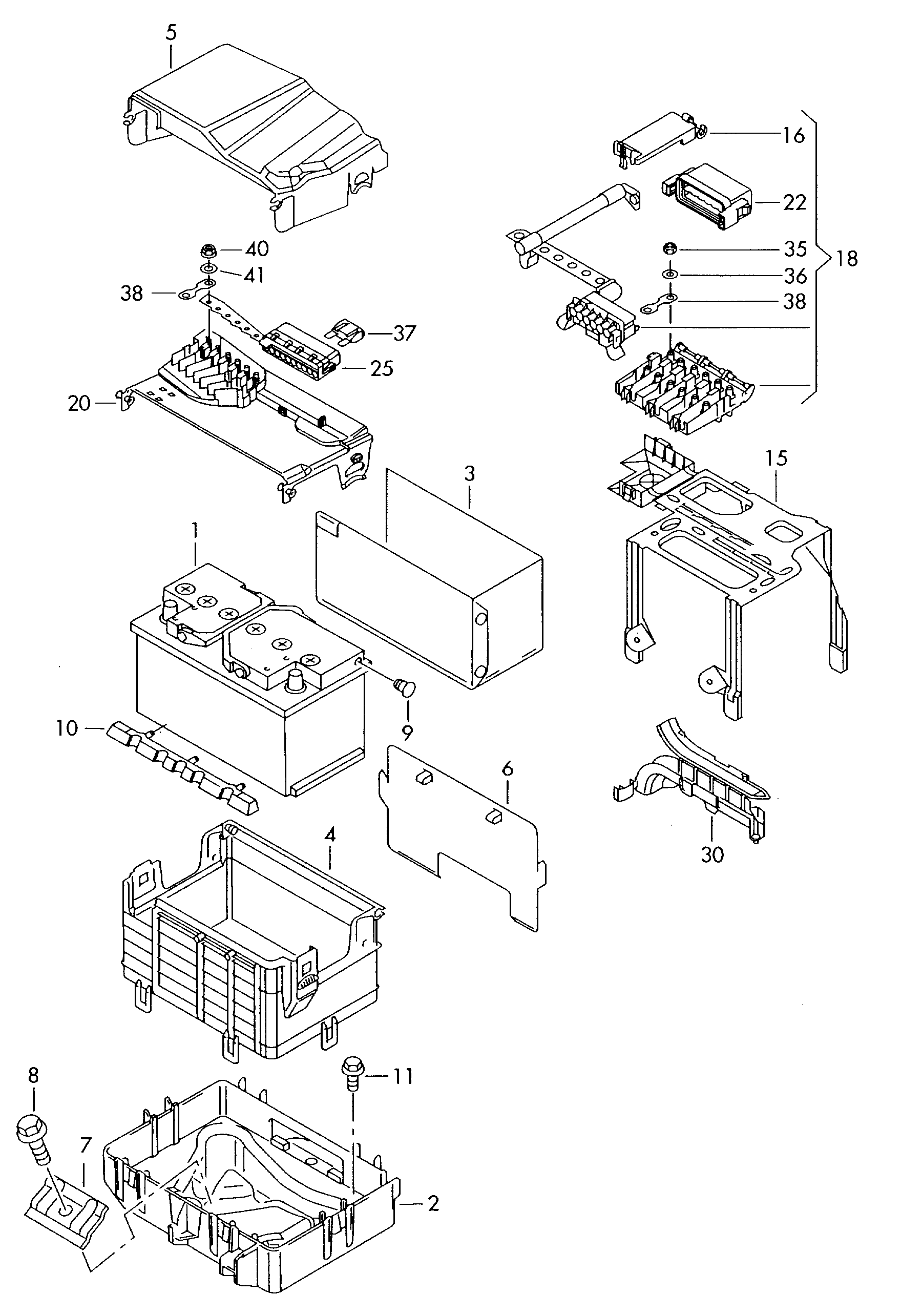 Cadillac 000915105DE - Battery individual parts battery protection ...